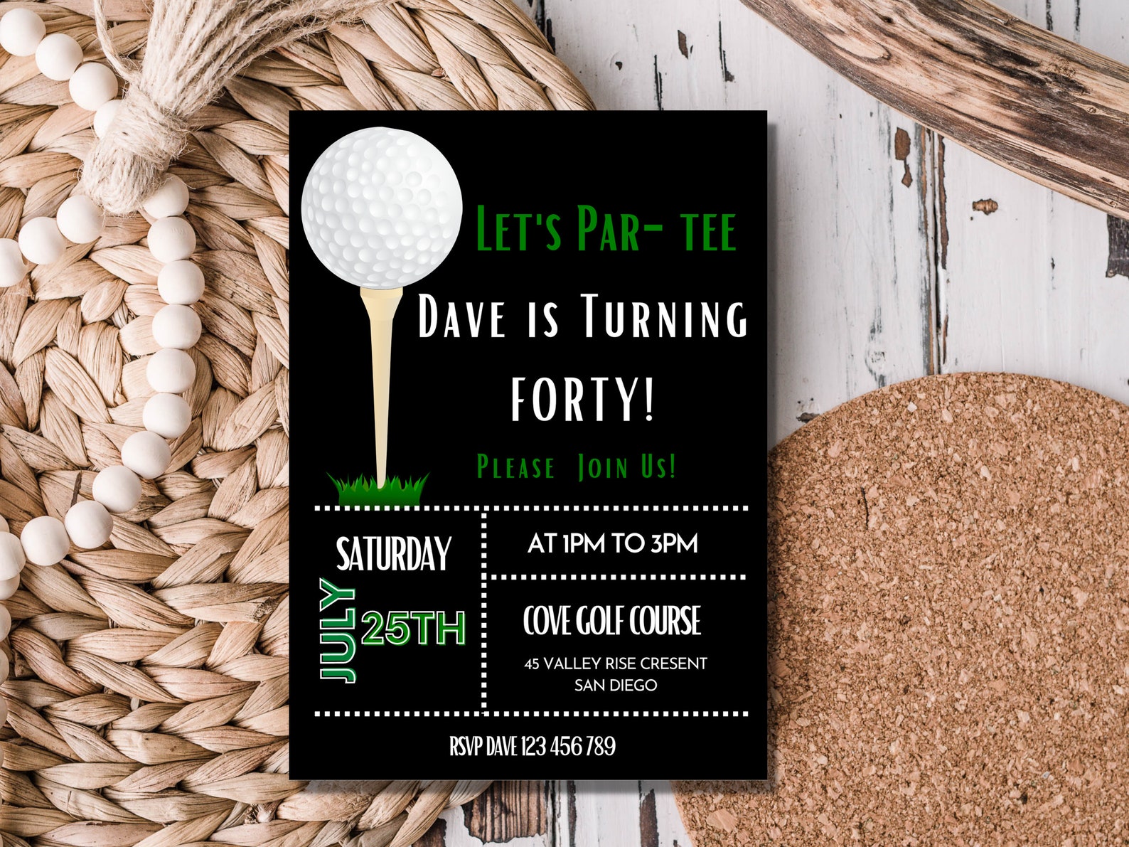 Golf Birthday Invitation, Golf Birthday Invite, Golf Party Invitation ...