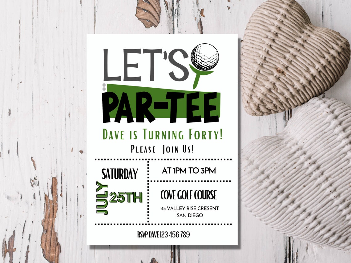 Golf Birthday Invitation, Golf Birthday Invite, Golf Party Invitation ...