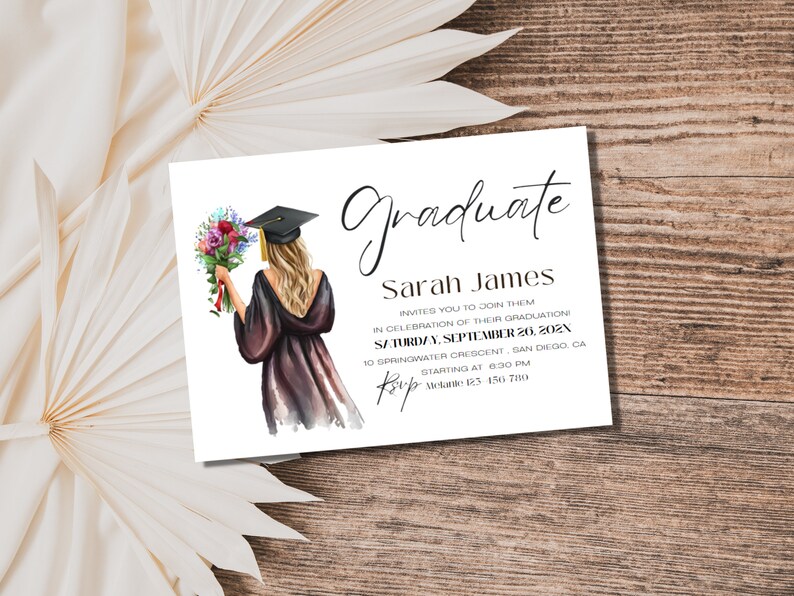 Graduation Cap Invitation Elegant Graduation Invitation - Etsy