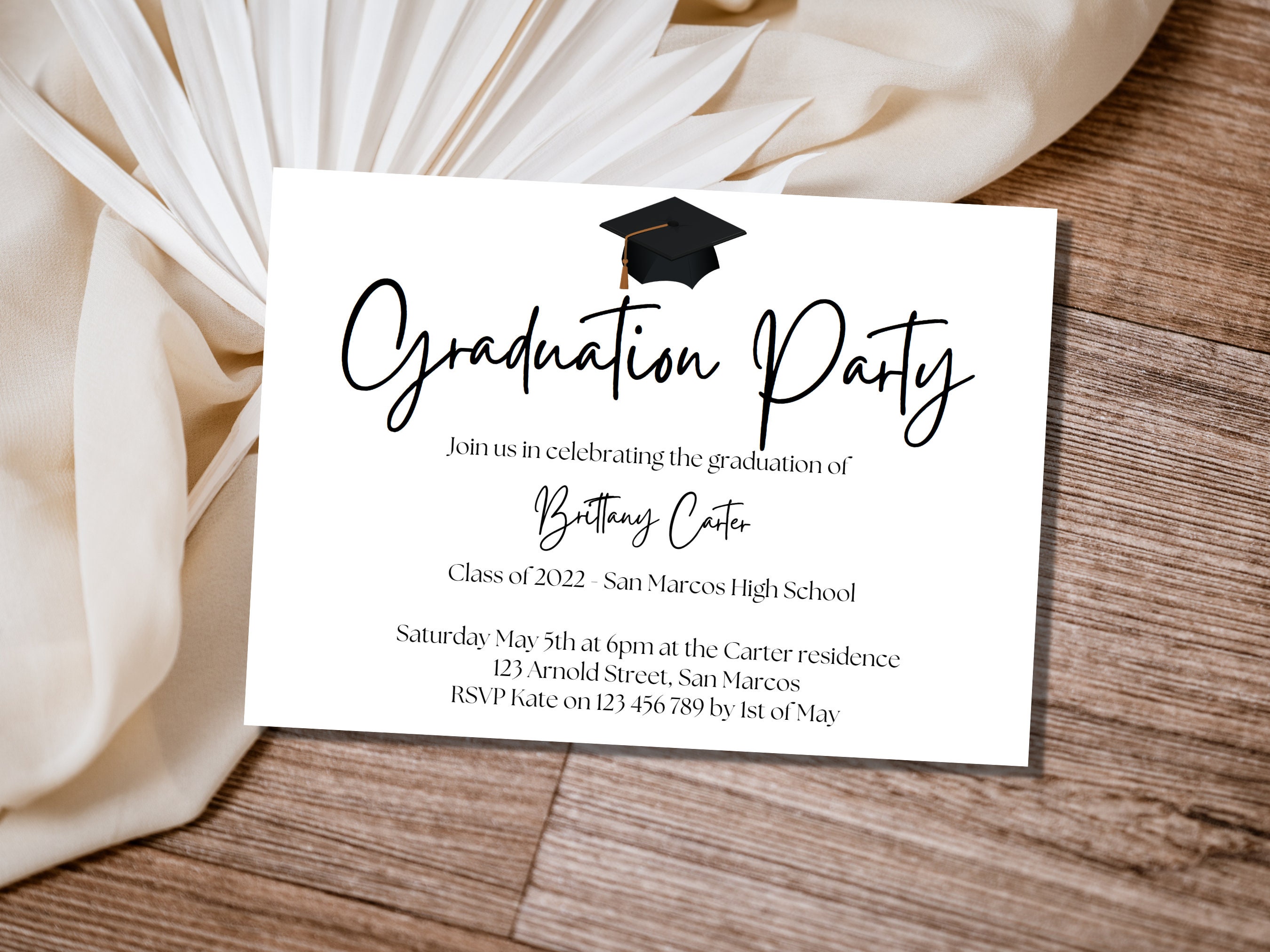Graduation Invitation, Graduation Invitation Template, Graduation ...