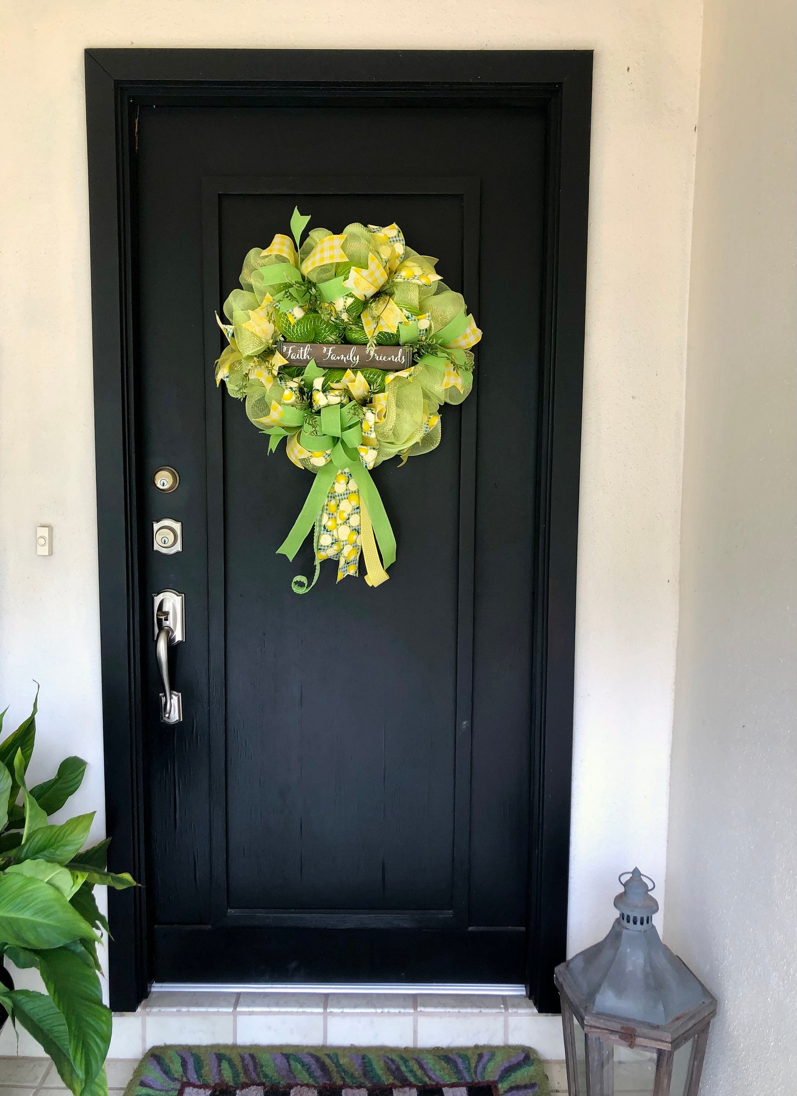 Summer Lemon Front Door Wreath, Family Friends Wreath, Spring Lemon ...