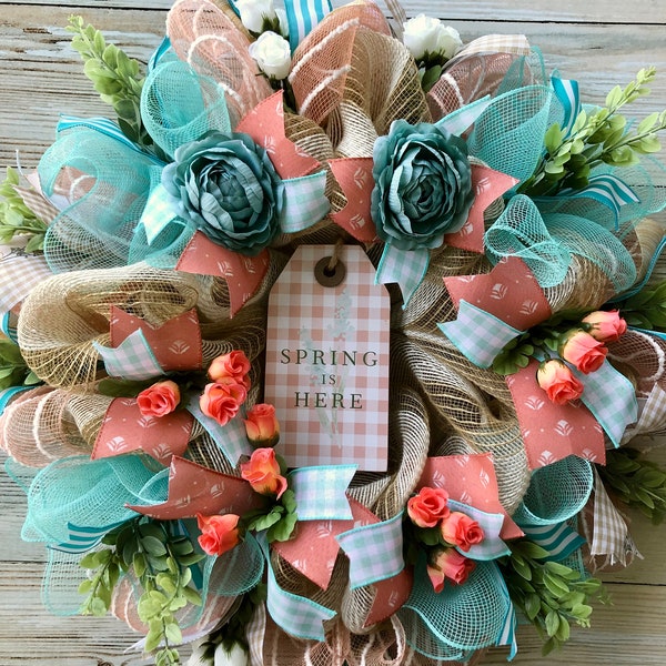 Spring Mesh Wreath - Etsy