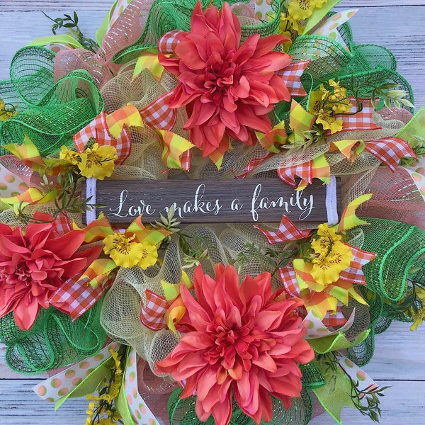 Spring Mesh Wreath - Etsy