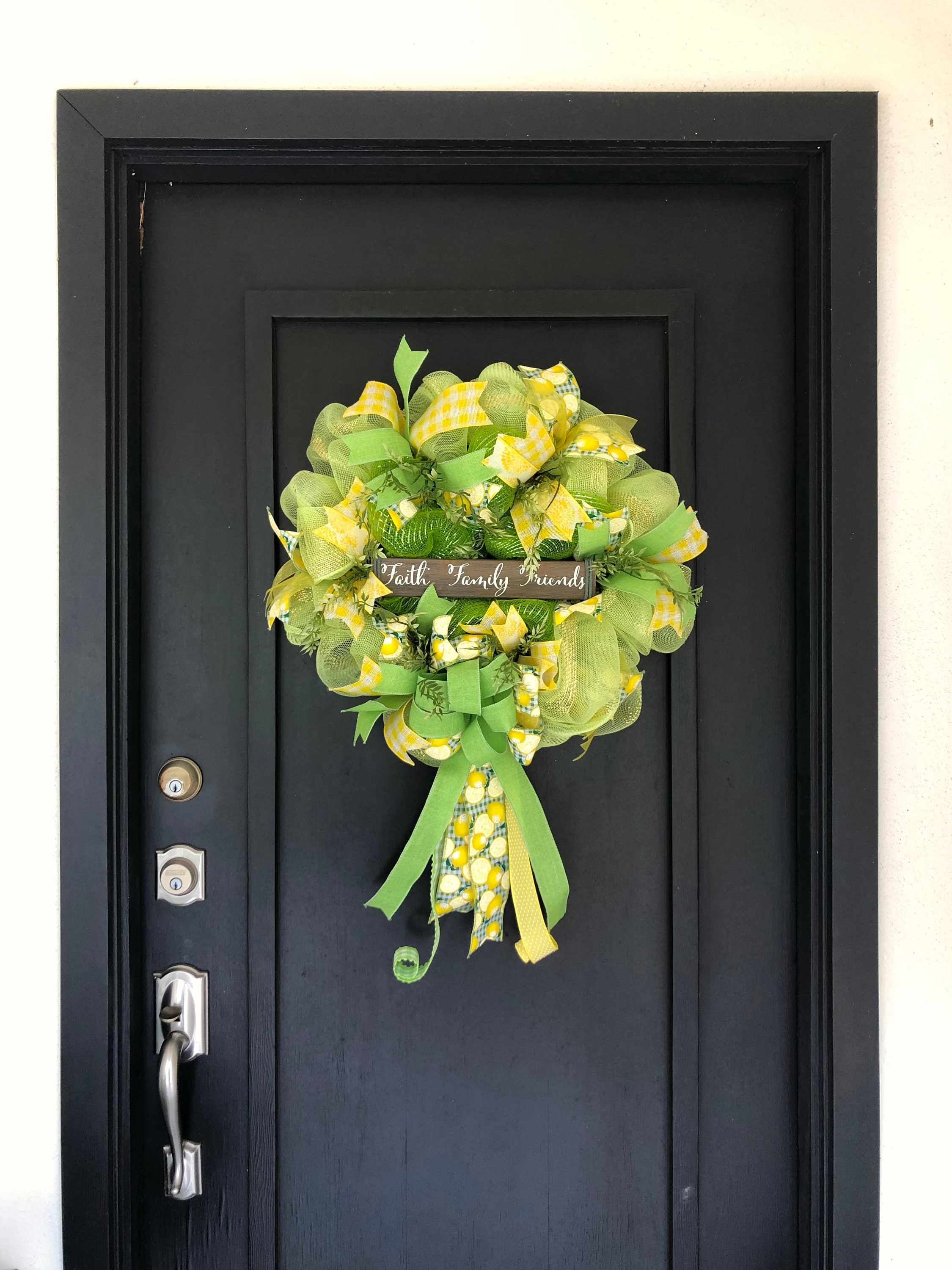 Summer Lemon Front Door Wreath, Family Friends Wreath, Spring Lemon ...