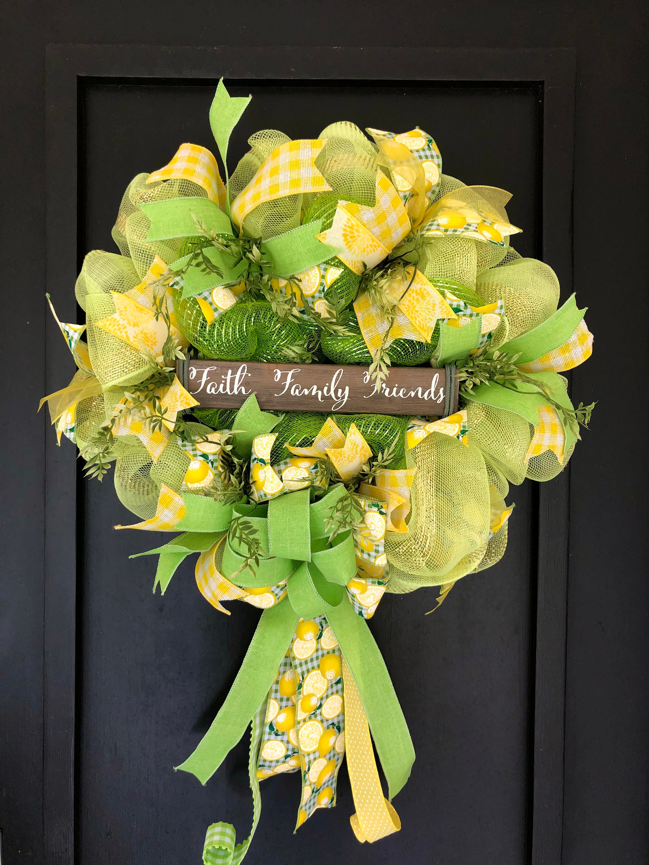 Summer Lemon Front Door Wreath, Family Friends Wreath, Spring Lemon ...