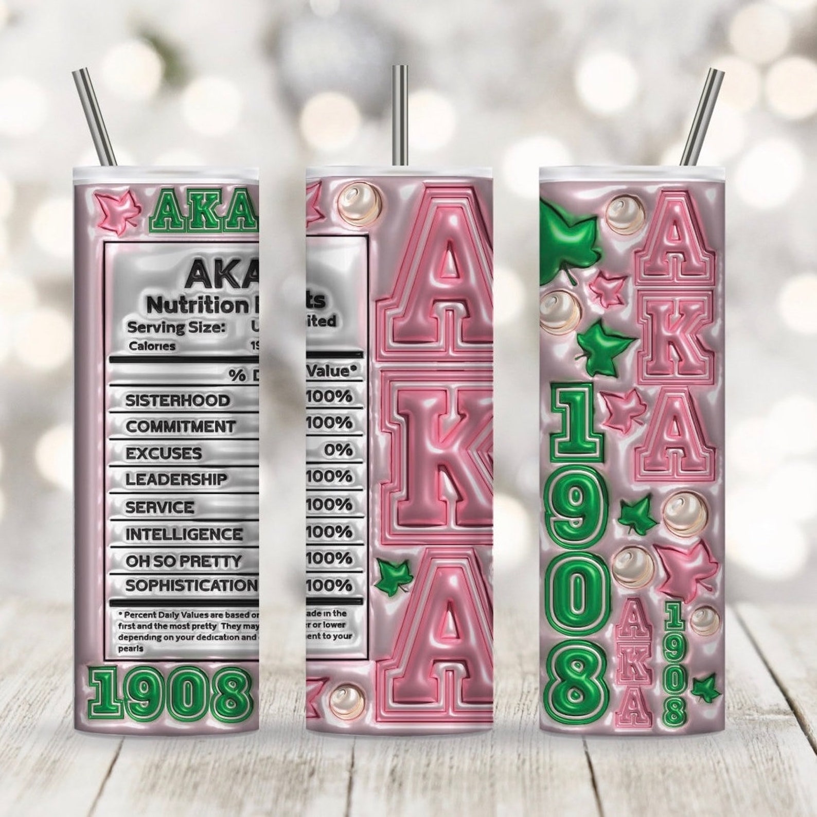 Alpha Kappa Alpha Tumbler AKA Tumbler Greek Tumbler Sorority Gifts D9 ...