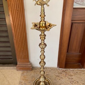 Annapakshi Nilavilakku 4 Feet Set of 2 Brass Diya Stand Large, Tall ...