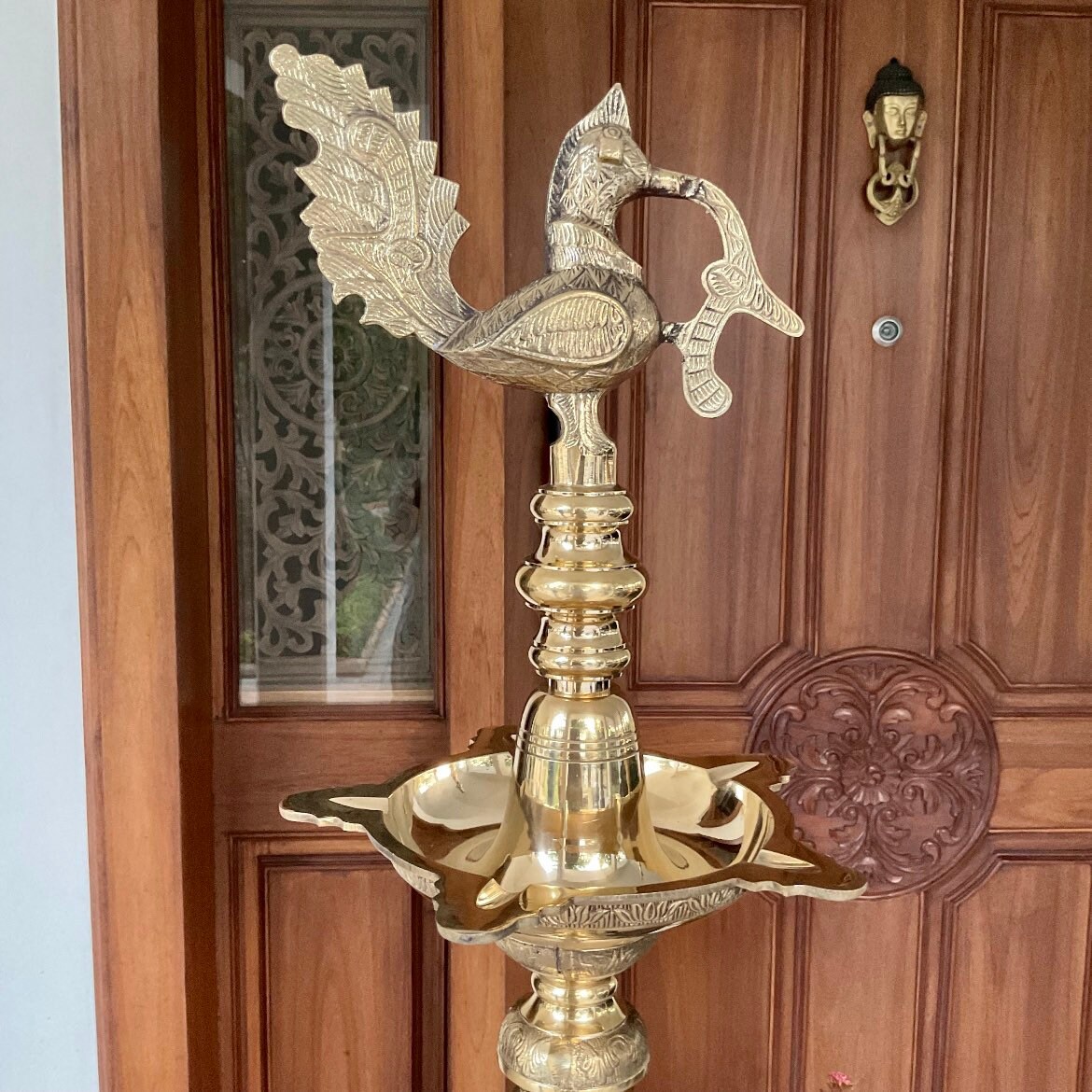 Annapakshi Nilavilakku 58 Inch Set of 2 Brass Diya Stand Large, Tall ...