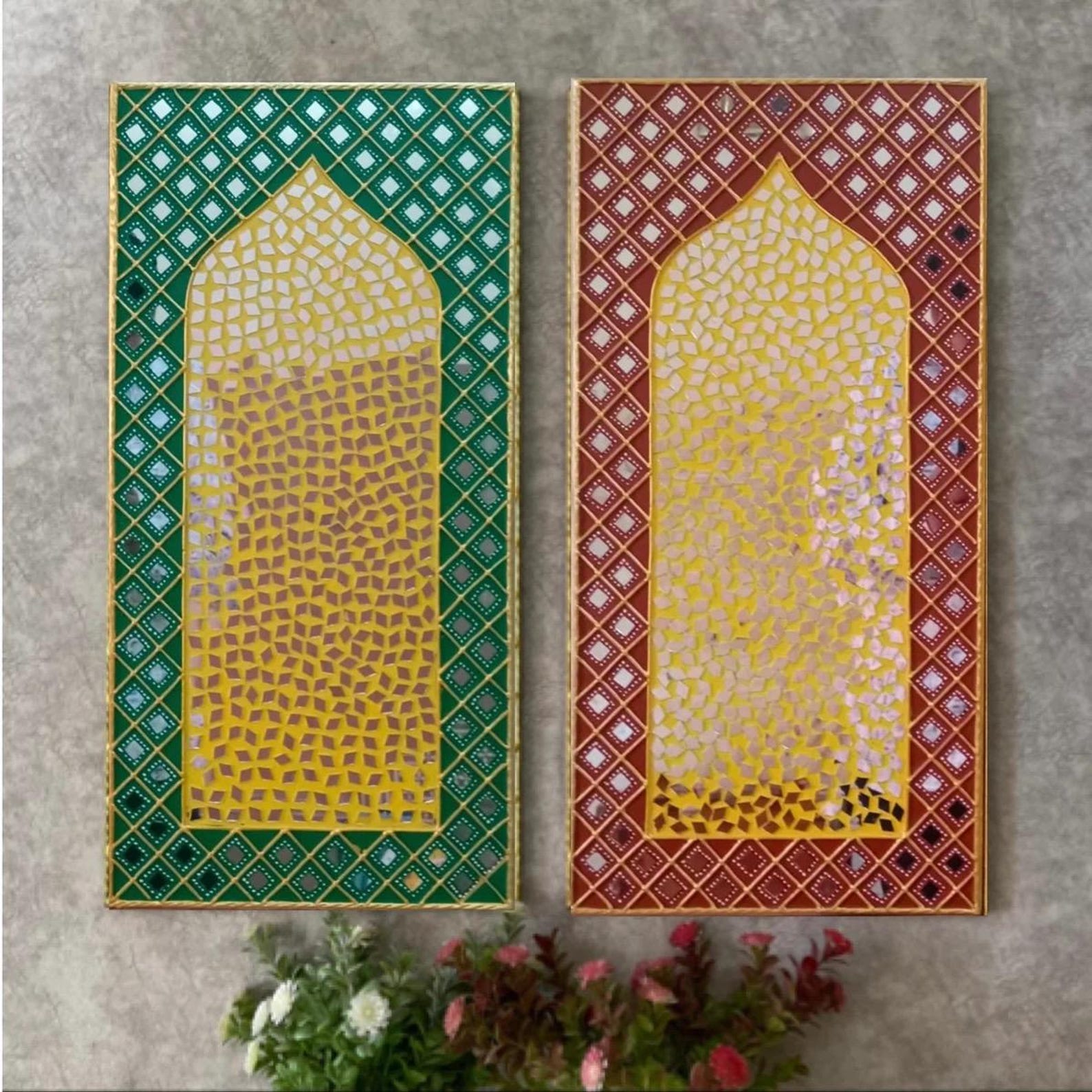 Lippan Wall Hanging - 24 Inch Jharoka Lippan Art (set of 2) Wall ...