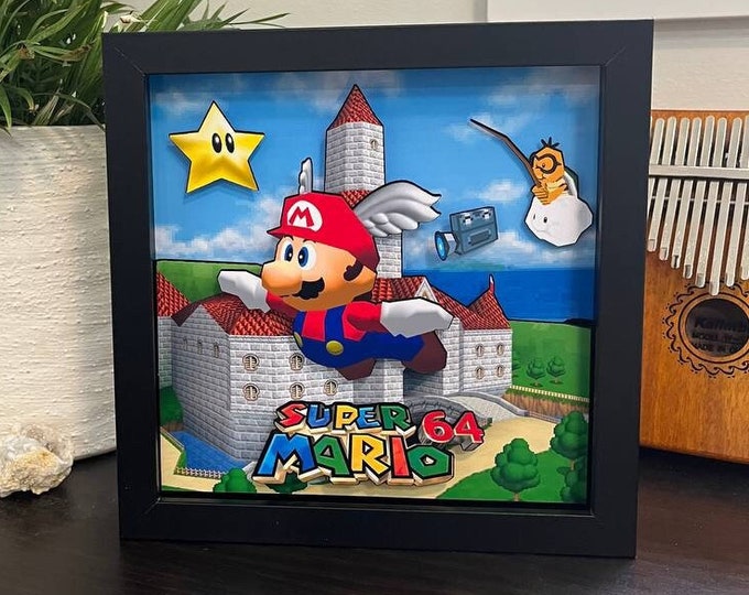Super Mario 64 3D Shadow Box 8x8 - Etsy