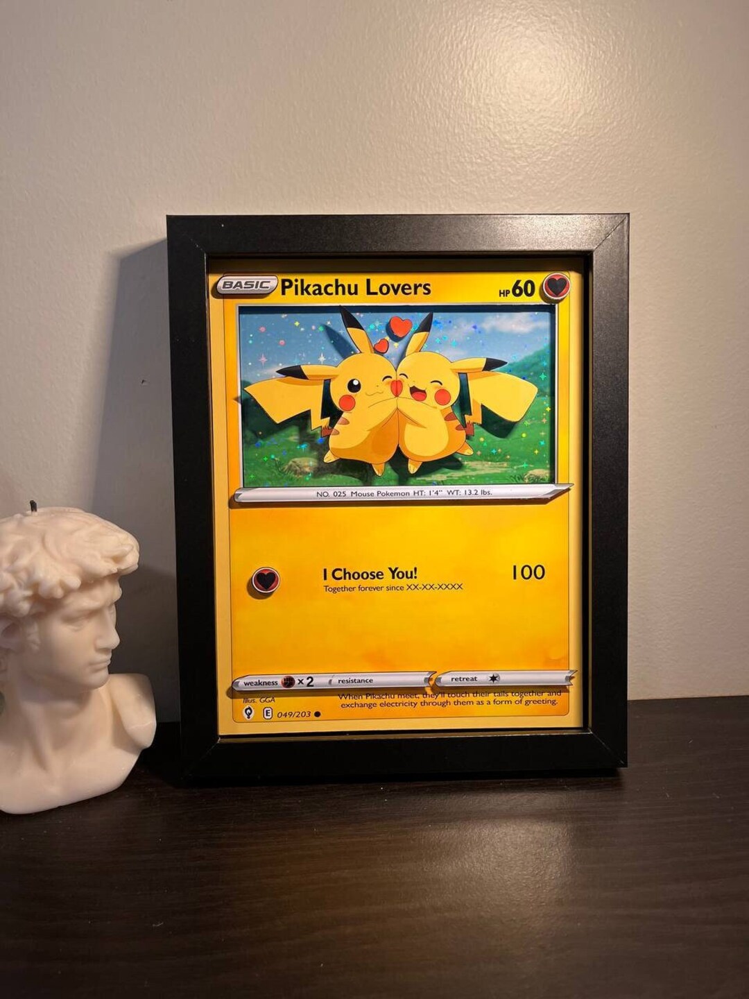 Customizable Pikachu Pokemon Card 3D Shadowbox anniversary/valentines Day - Etsy