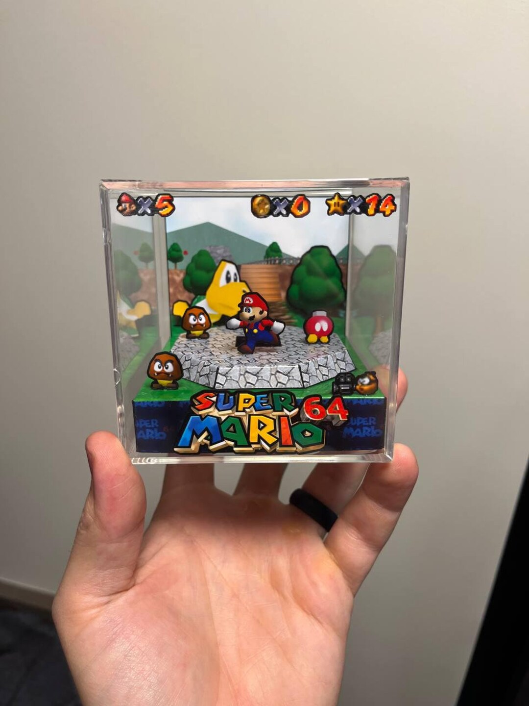 SM64: Bob-omb Battlefield 3D Diorama Cube - Etsy