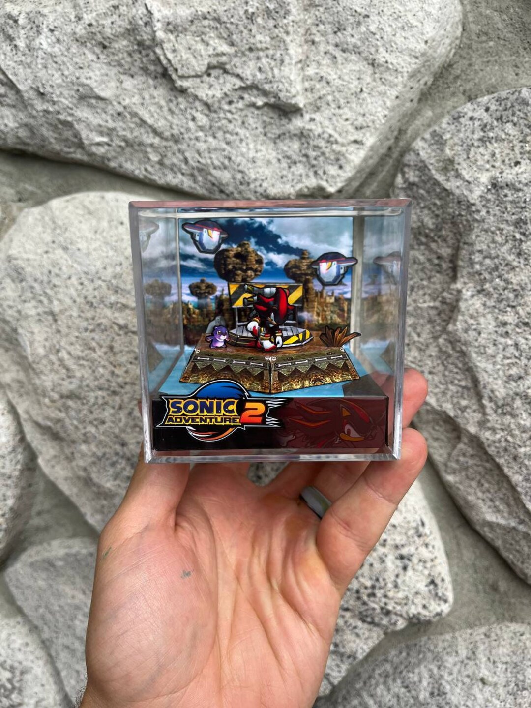 SA2B Sky Rail Shadow the Hedgehog 3D Diorama Cube - Etsy UK