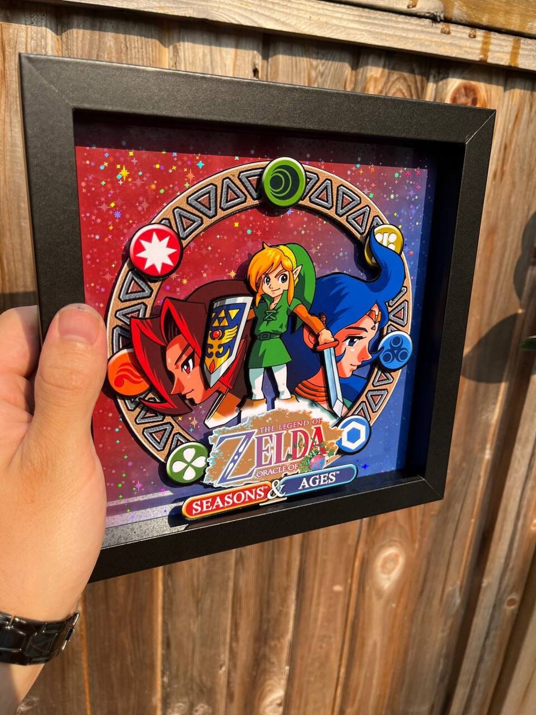 The Legend of Zelda Oracle of Ages/seasons Holographic 3D Shadow Box ...