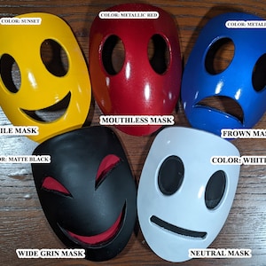 3D Printed Expression Masks (smile, Frown, Emotionless, Mouthless, Grin ...