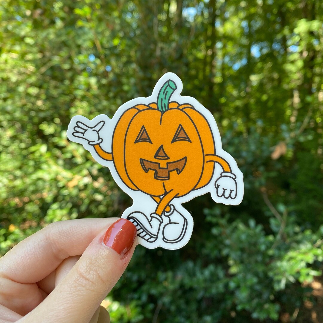 Halloween Pumpkin Cartoon Sticker, Jack-o-lantern, Autumn Sticker ...