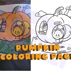 Printable Cute Pumpkin Coloring Page - Etsy