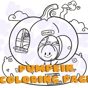 Printable Cute Pumpkin Coloring Page - Etsy