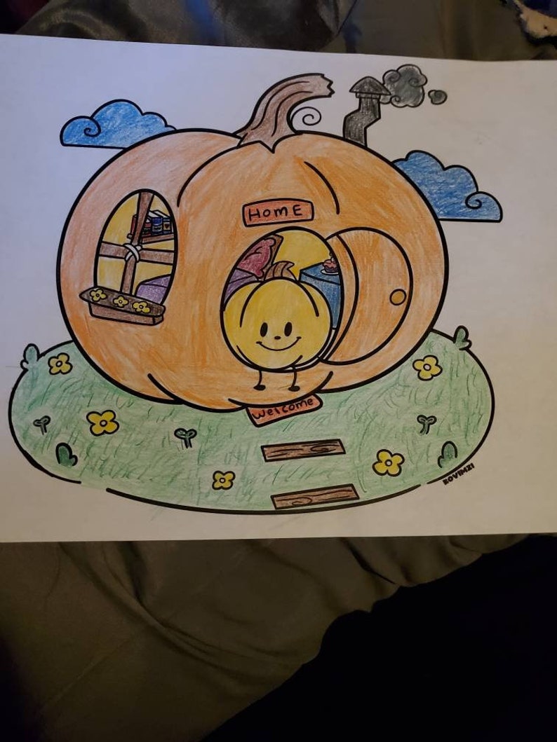 Printable Cute Pumpkin Coloring Page - Etsy