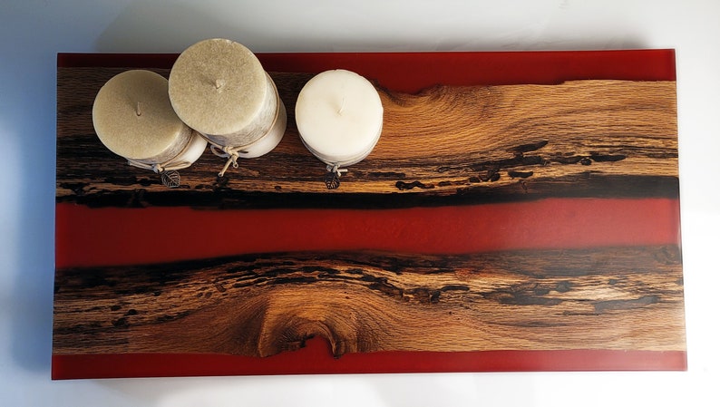 Red Resin / Wood Charcuterie / Cheese Board. - Etsy