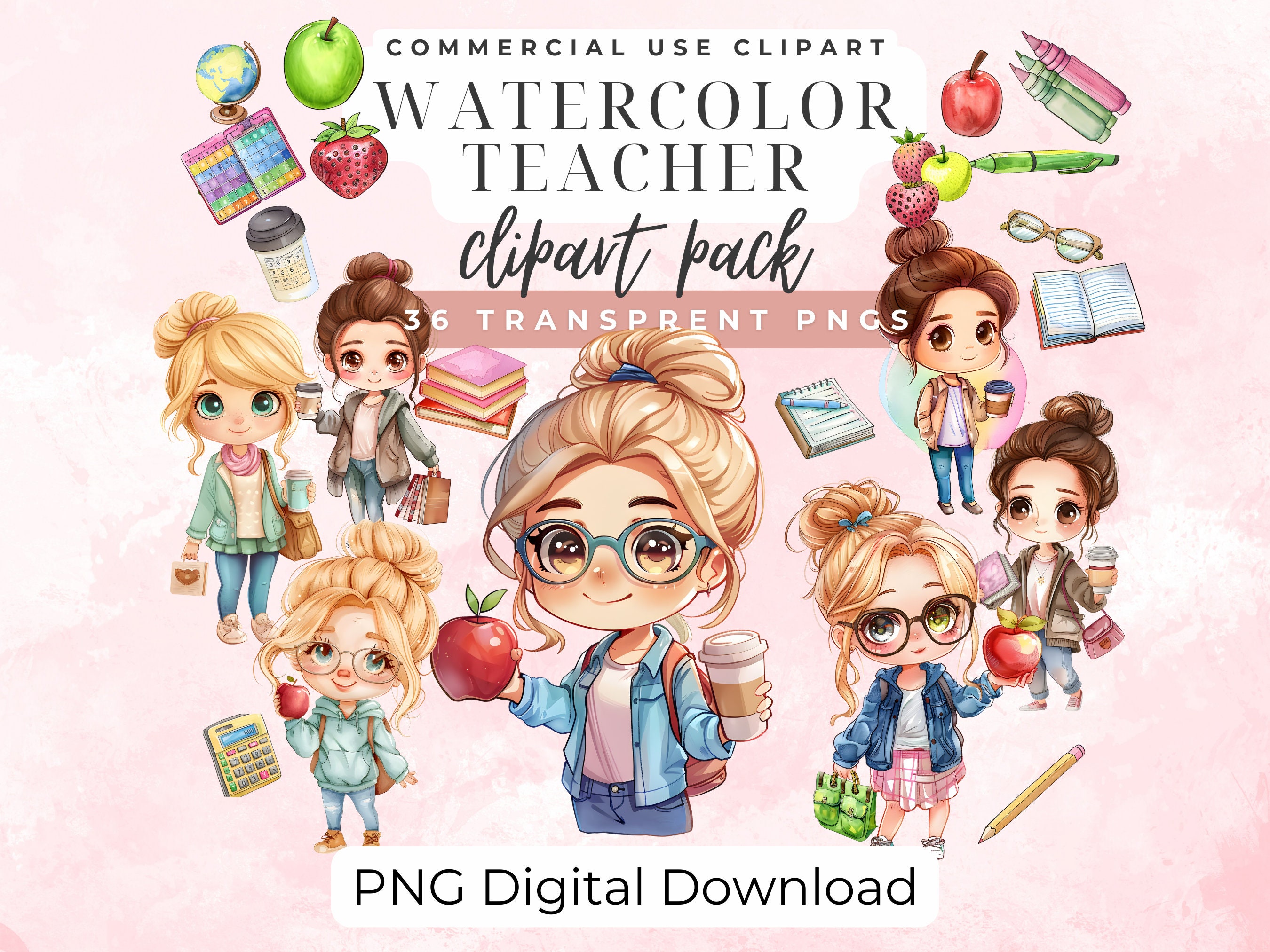Teacher Clipart Bundle for Appreciation Gift Creation for a Best ...