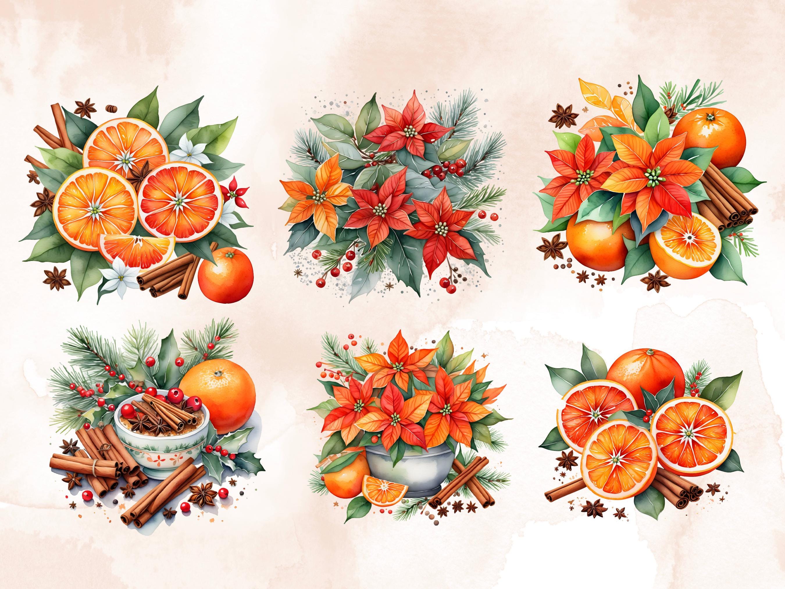 Christmas Watercolor Potpourri Clipart, Christmas Clipart and ...