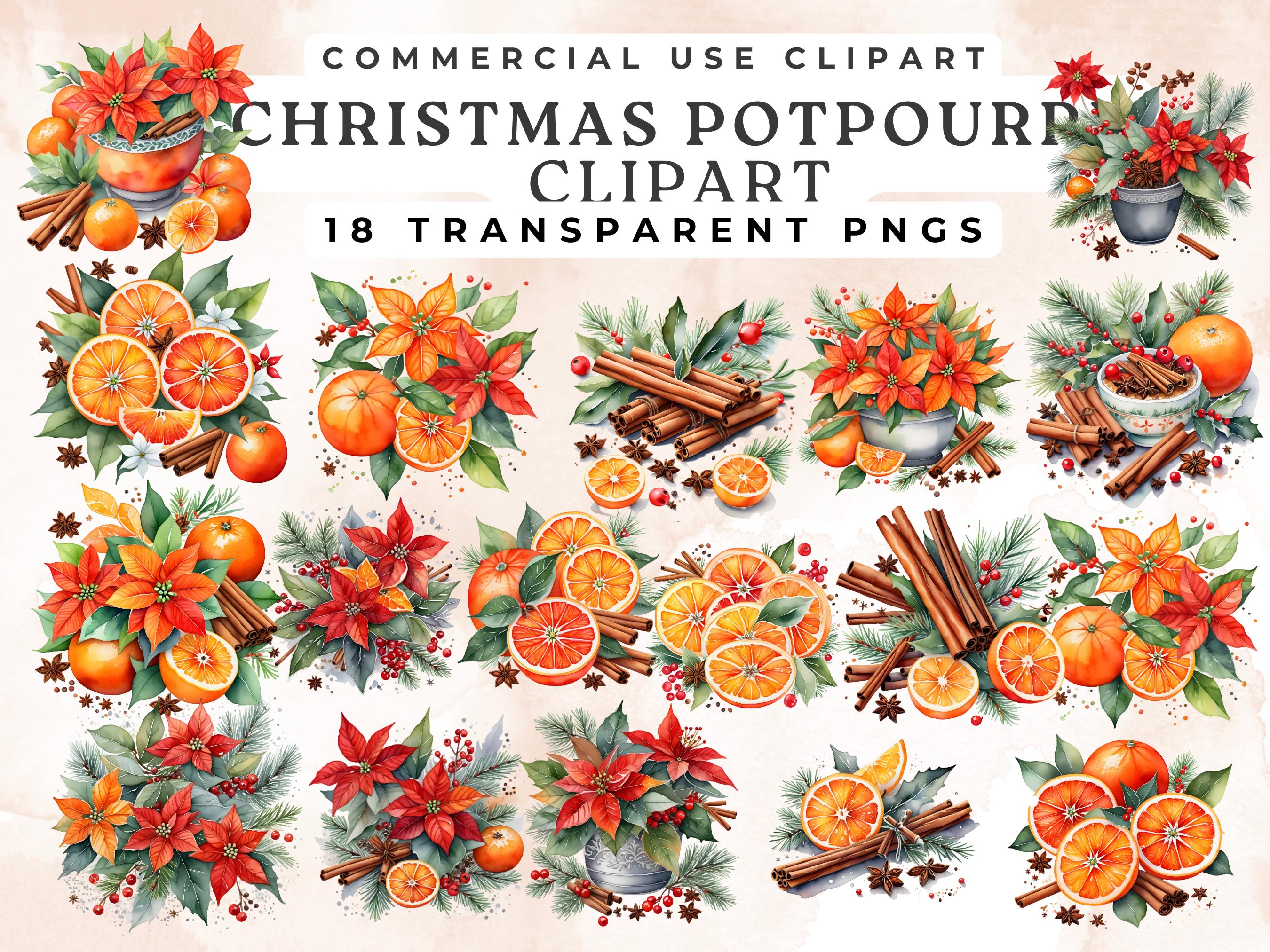 Christmas Watercolor Potpourri Clipart, Christmas Clipart and ...