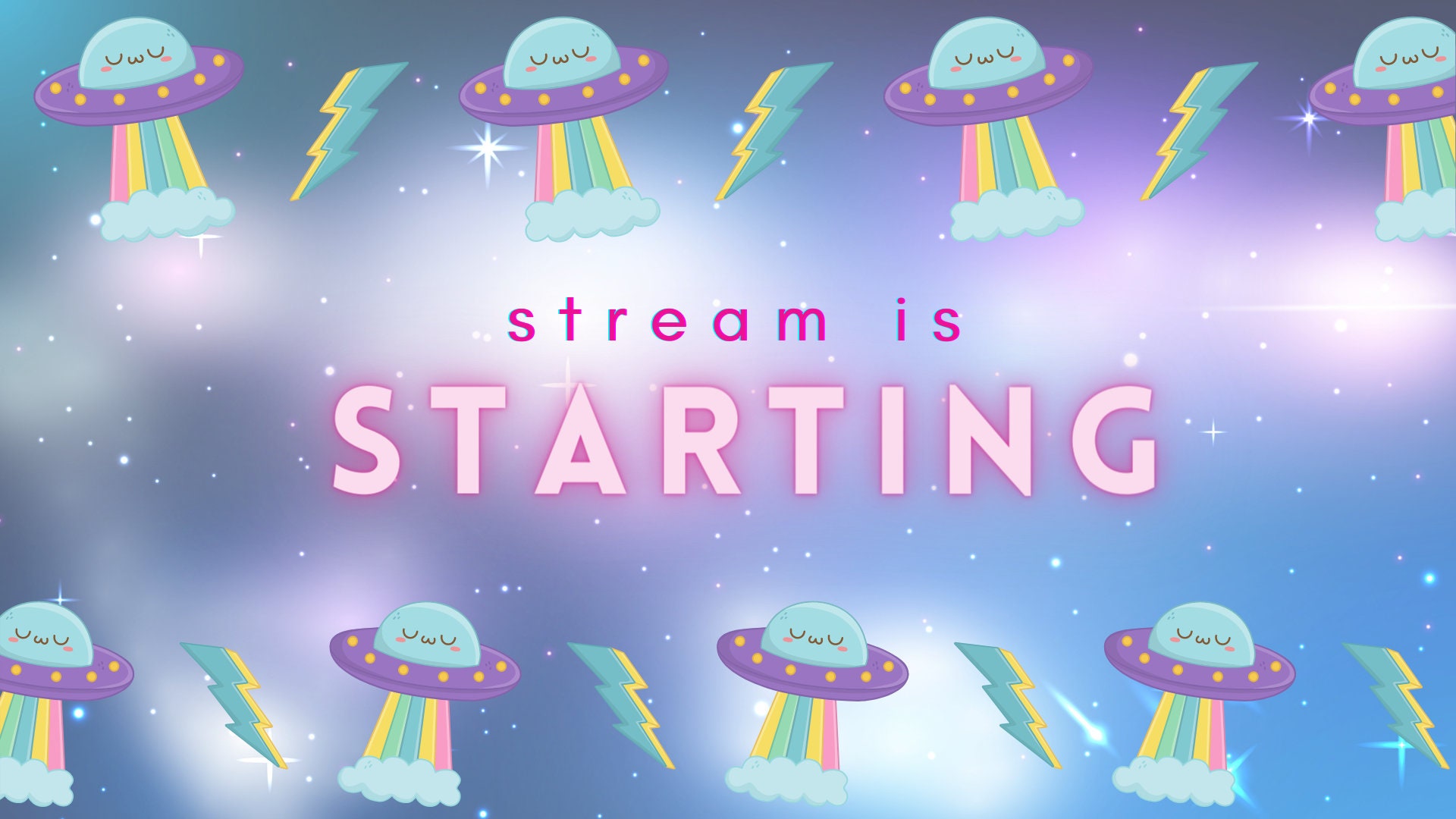 4 Kawaii UFO Twitch Stream Screens, Cute Outer Space Theme Twitch ...
