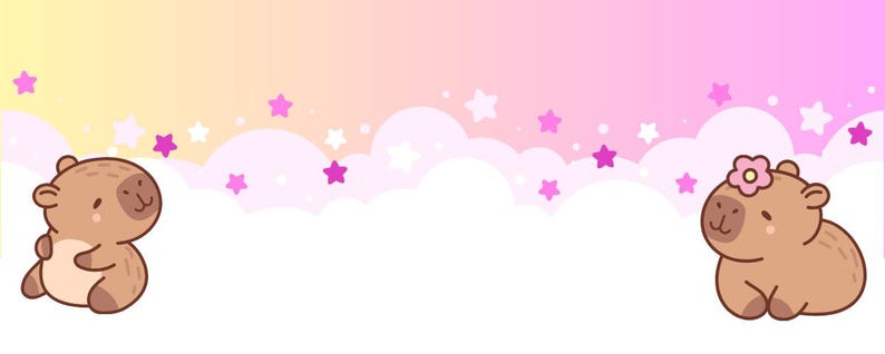 Cute Capybara Twitch Banner, Streaming Profile Banner, Livestream ...