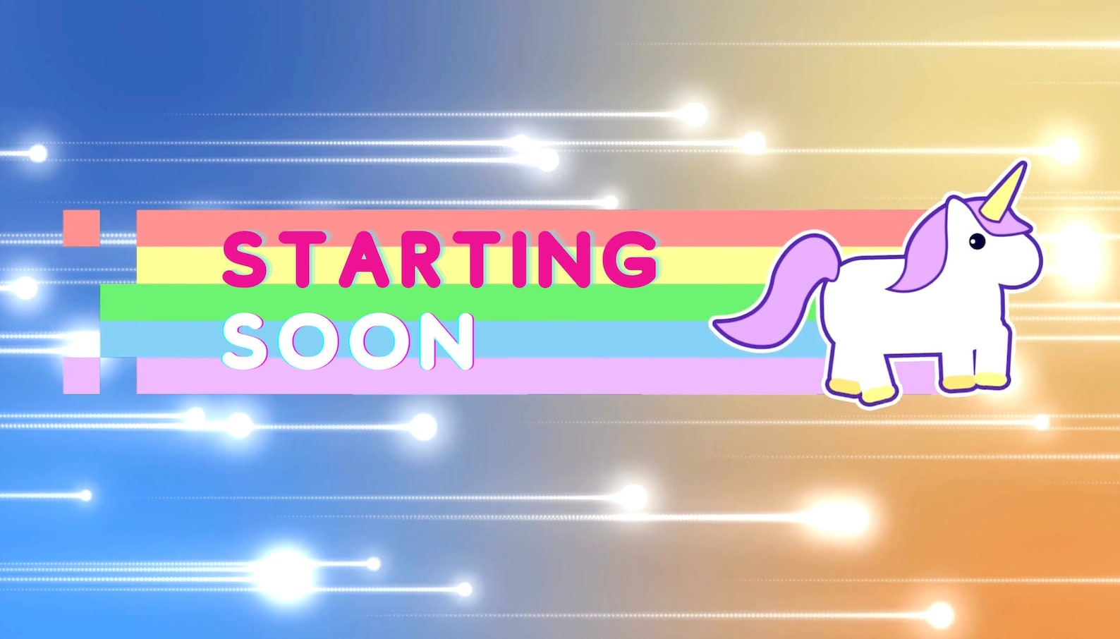Animated Twitch Stream Starting Soon Screen, Kawaii Unicorn Rainbow ...