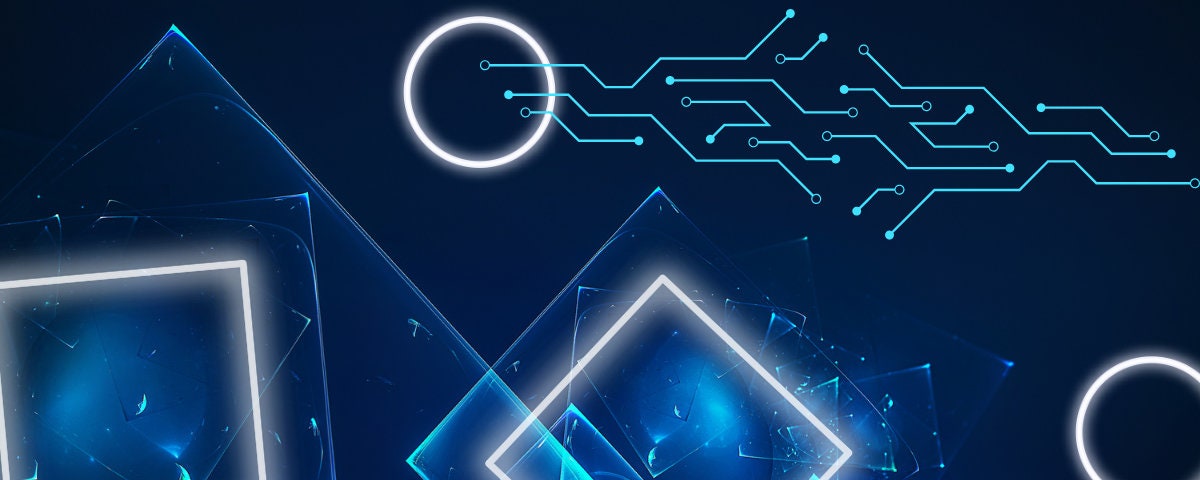 Twitch Profile Banner Blue Geometric Background, Neon Profile Banner ...