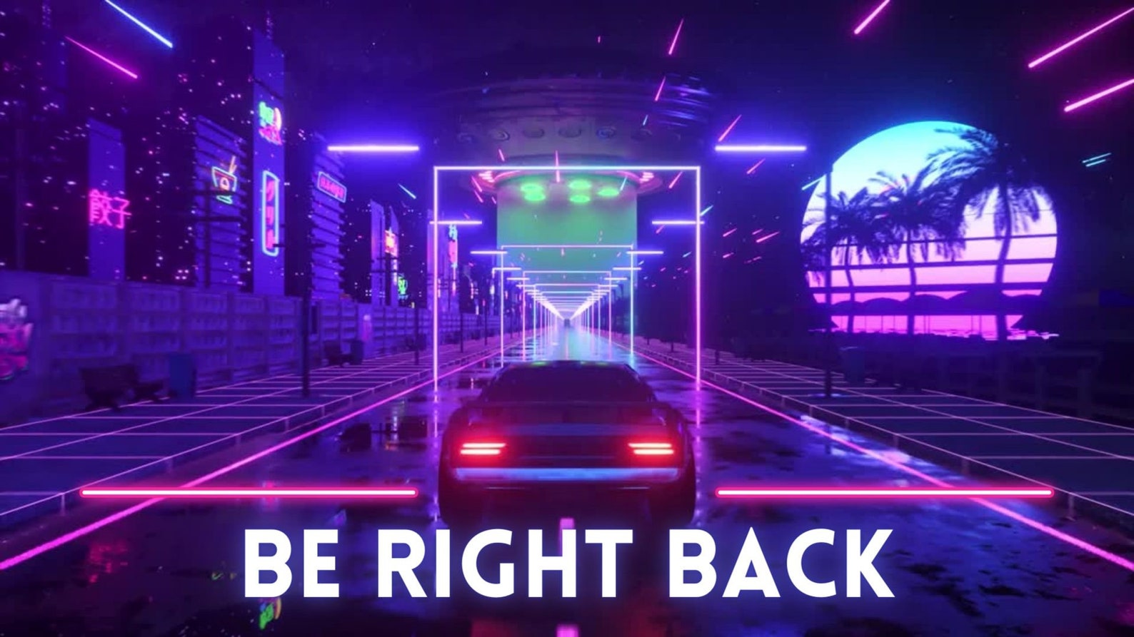 Animated Twitch Be Right Back Screen Futuristic Space Car Scene, Cyber ...