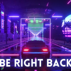Animated Twitch Be Right Back Screen Futuristic Space Car Scene, Cyber ...