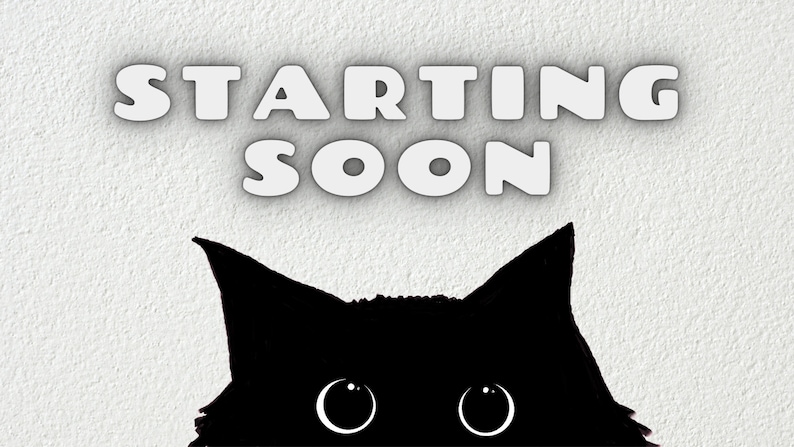 Twitch Starting Soon Screen Black Cat, Cute Cat Twitch Background ...