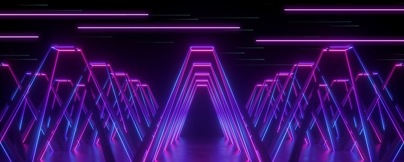 Twitch Profile Banner Sci Fi Outer Space Neon Background, Neon Profile ...