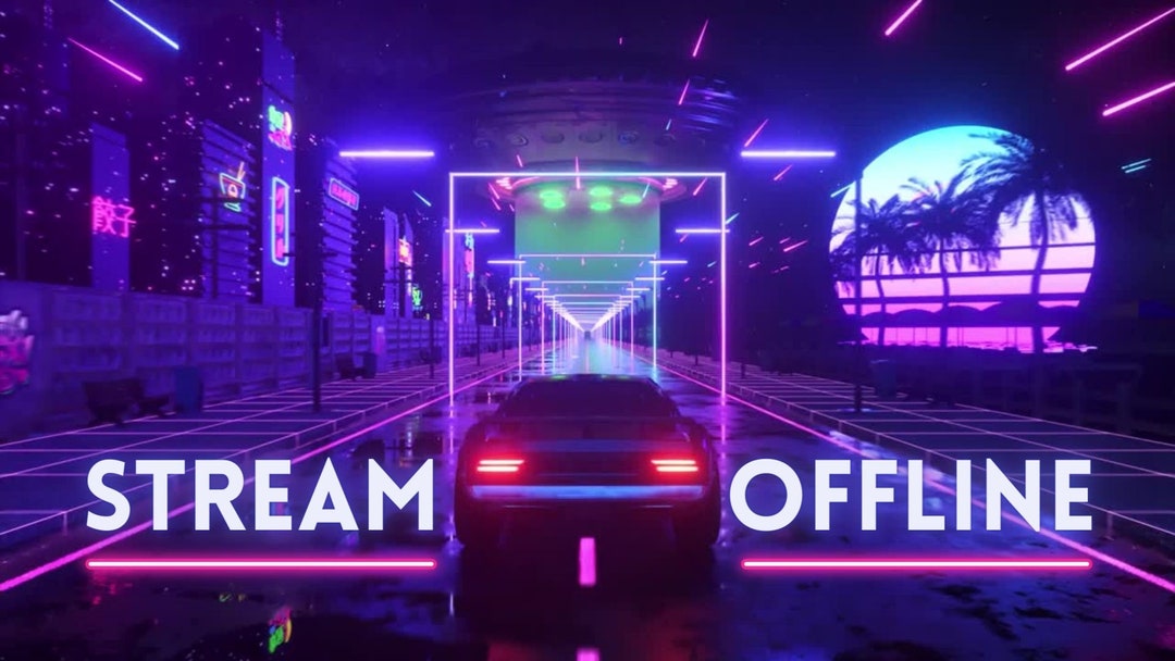 Twitch Offline Screen Futuristic Space Car Scene, Cyber City Space ...