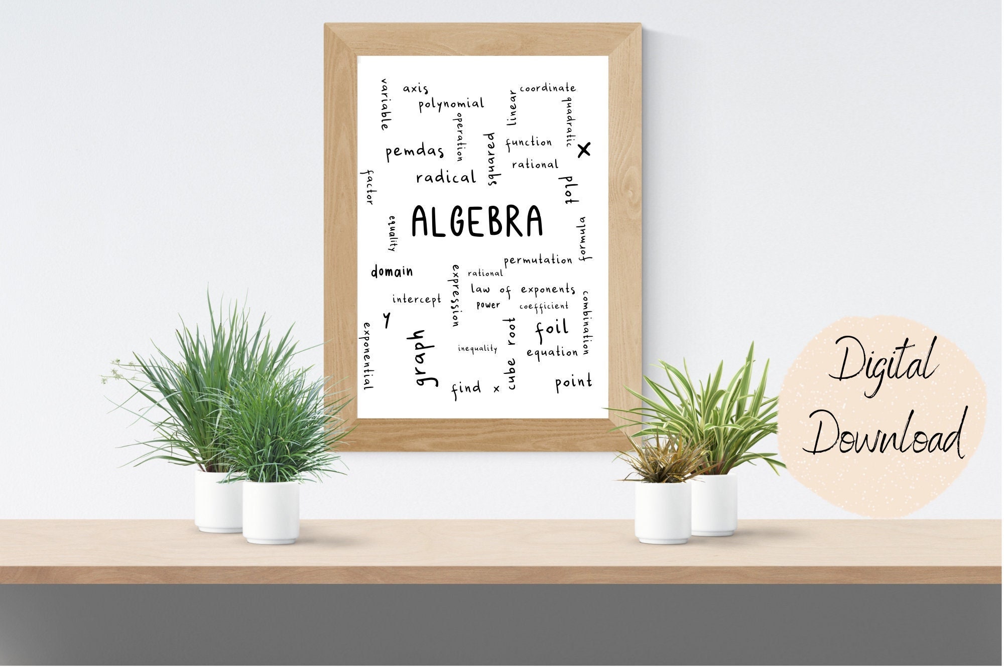 Algebra Digital Printable Math Classroom Printable Algebra Math Teacher ...