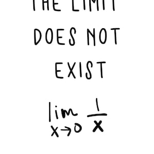 The Limit Does Not Exist | Math Poster | Math Classroom |math Teacher ...