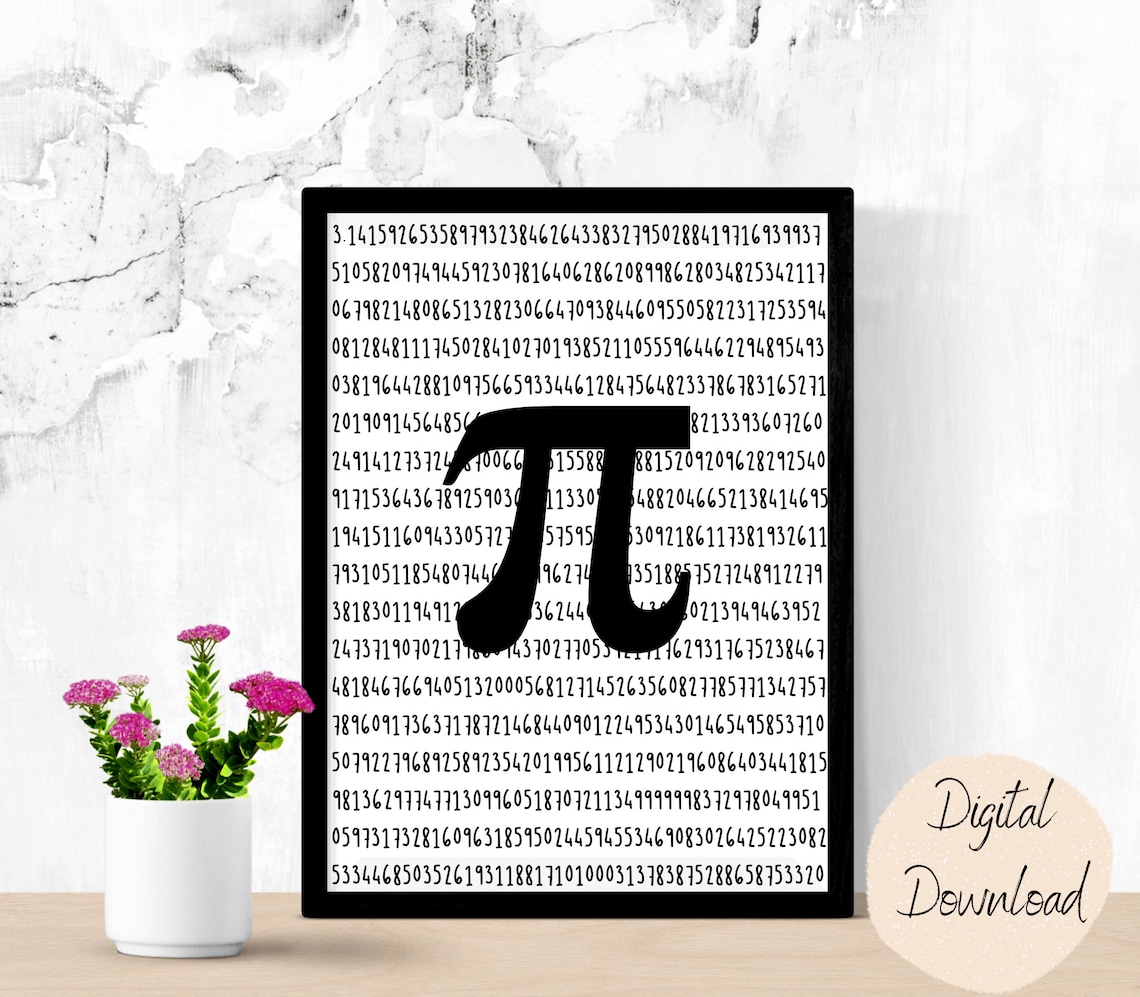 Pi Digits Poster Digital Printable Math Classroom Printable - Etsy