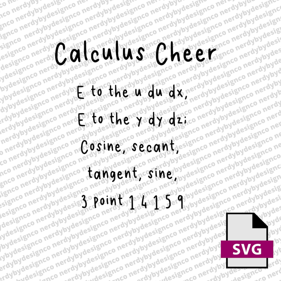Calculus Cheer PNG SVG Digital Download Math Classroom Printable ...