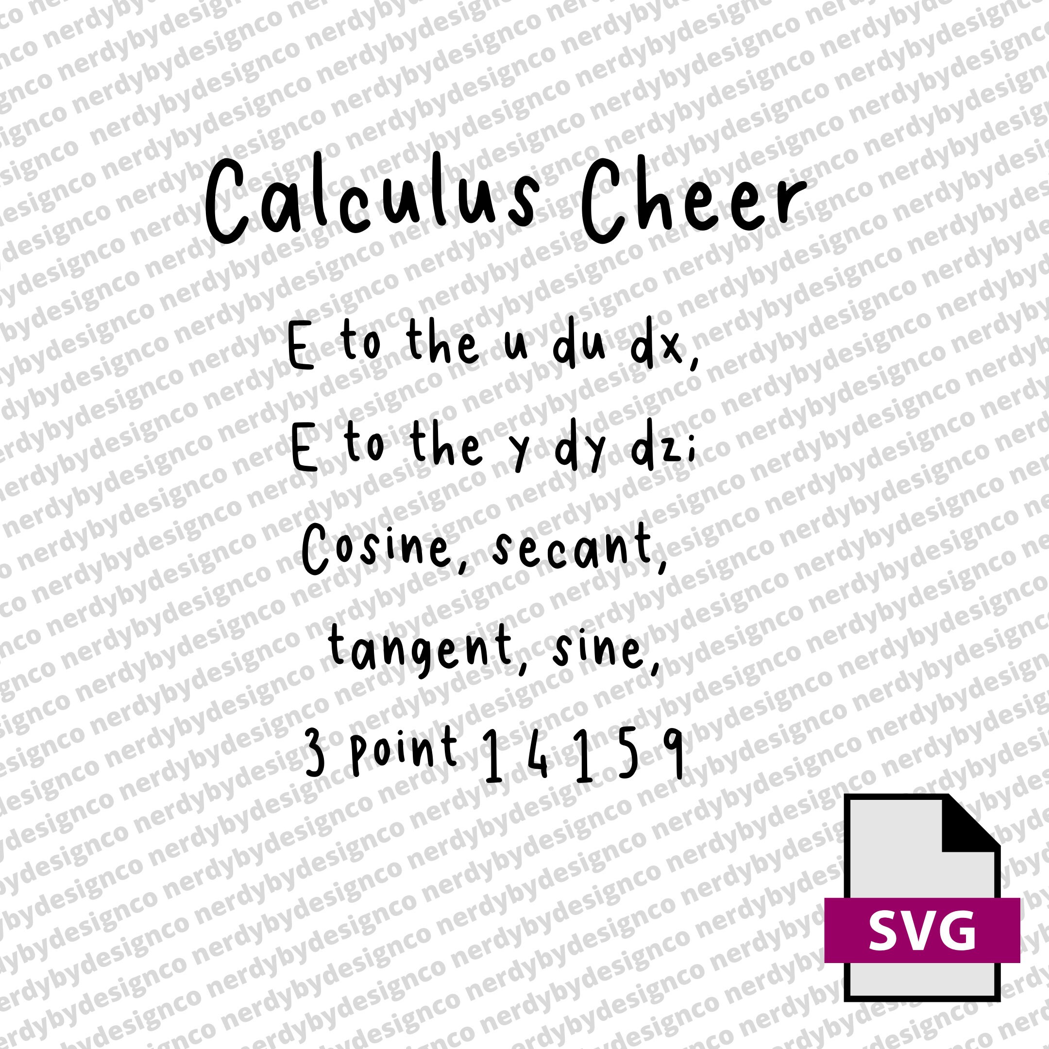 Calculus Cheer PNG SVG Digital Download Math Classroom Printable ...