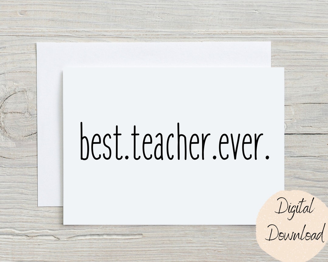 Printable Card, Teacher Thank You Card, Card for Teacher, Teacher ...