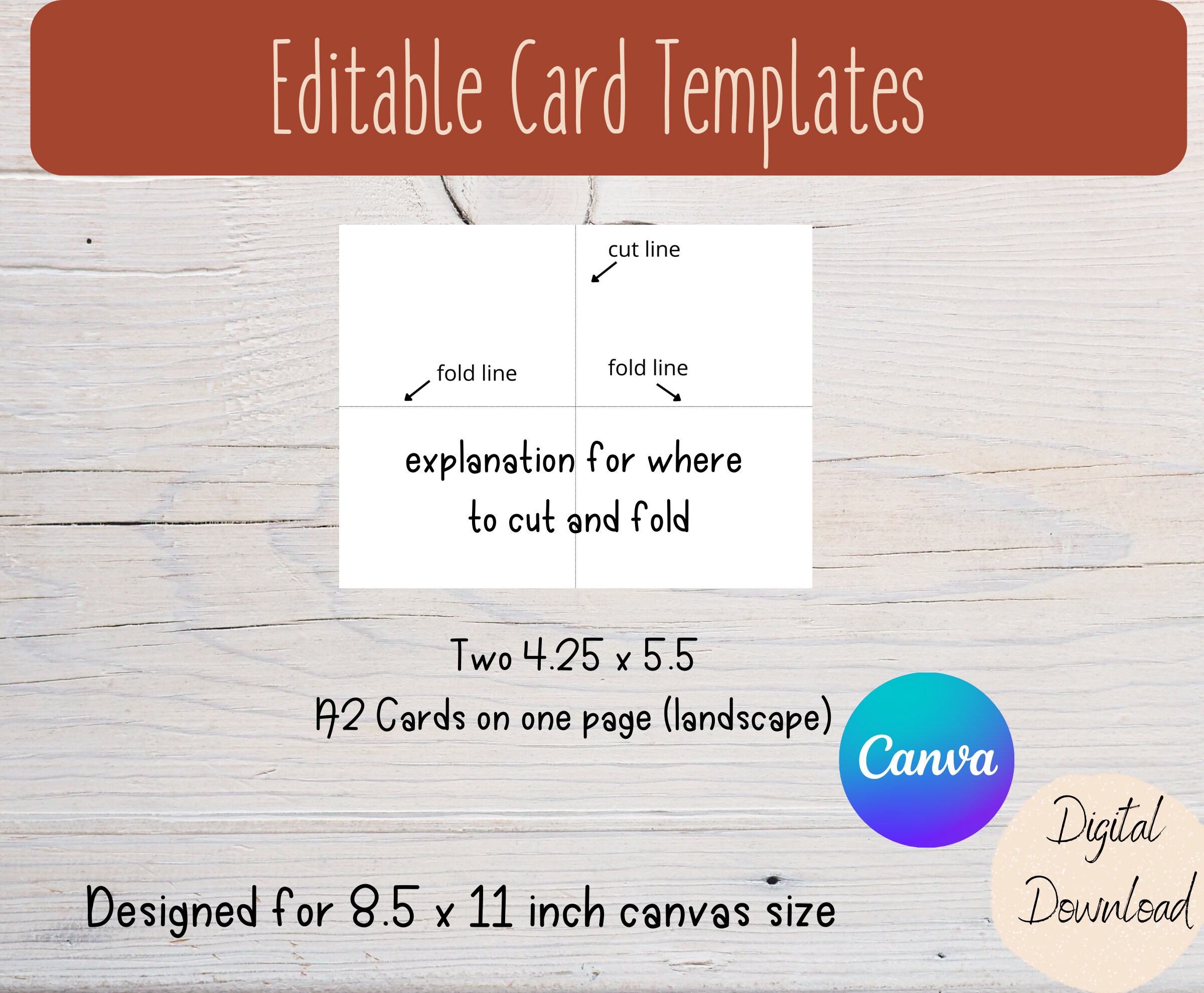 Editable Card Canva Template | Greeting Card Template | Customizable ...