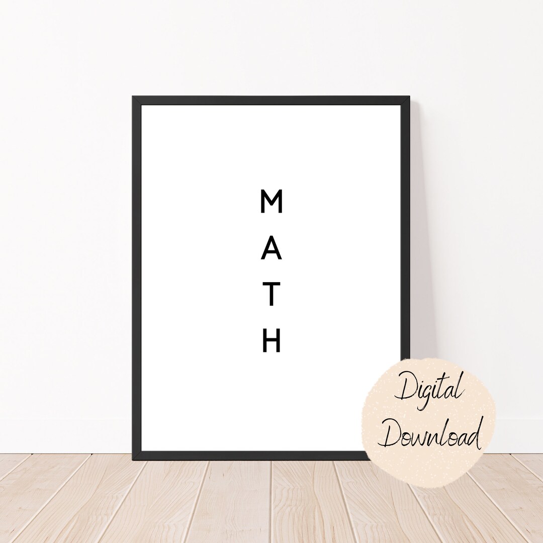 Math Classroom Decor, Poster, Print Digital Download - for Math ...