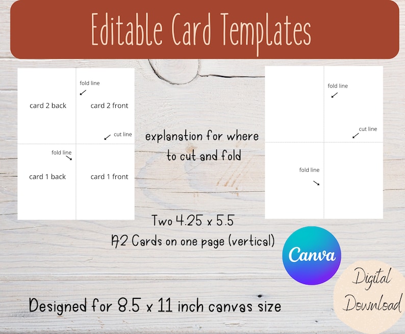 Editable Card Canva Template | Greeting Card Template | Customizable ...