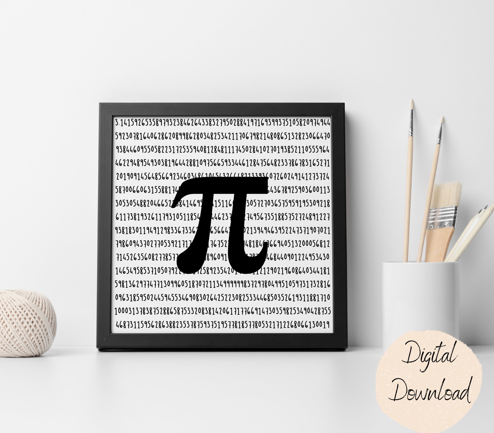 Pi Digits Poster Digital Printable | Math Classroom Printable ...