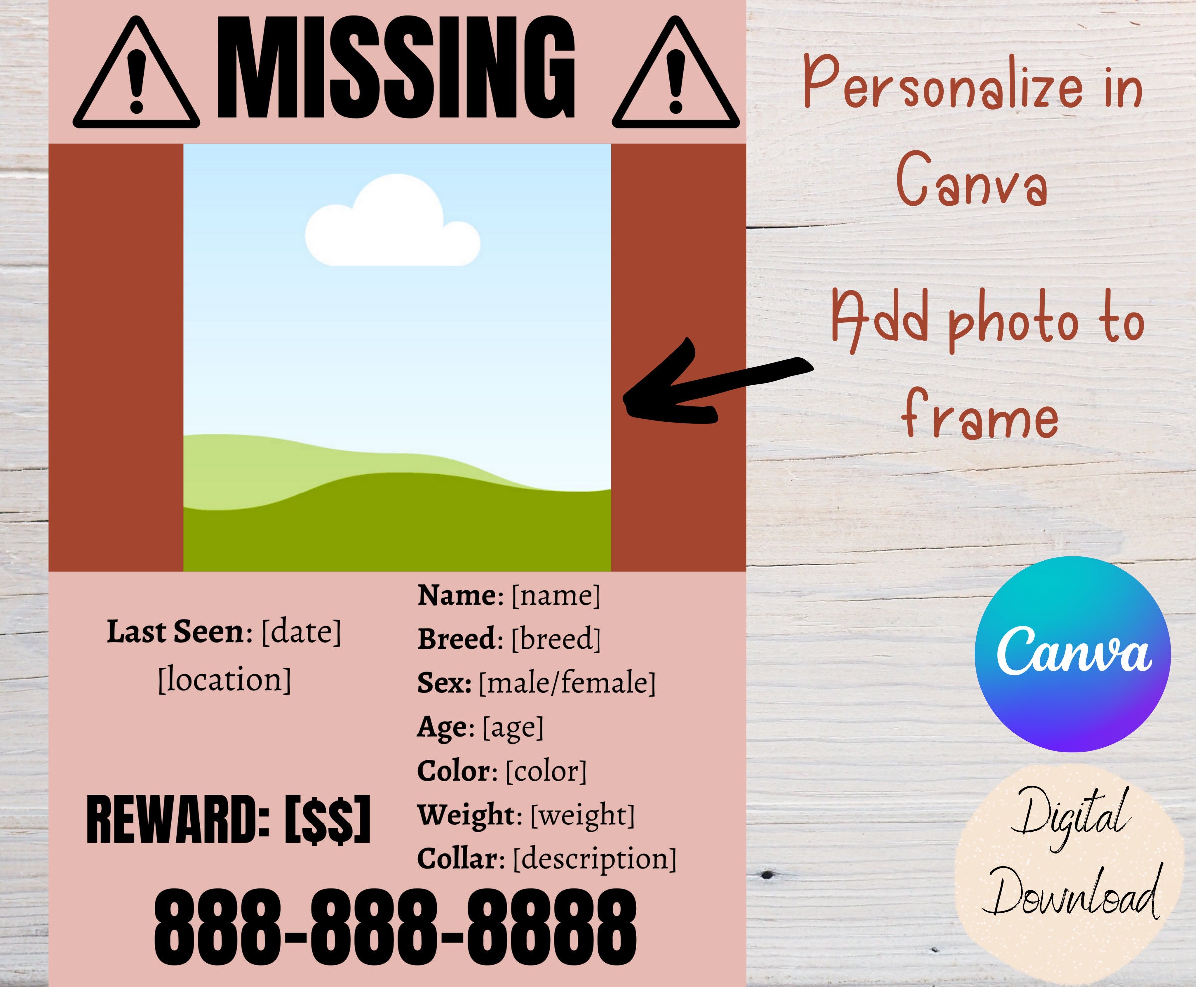 Missing Reward Poster Template