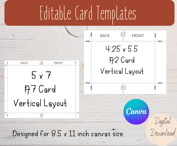 Editable Card Canva Template Greeting Card Template - Etsy UK