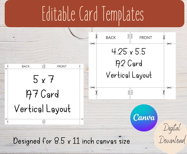 Editable Card Canva Template | Greeting Card Template | Customizable ...