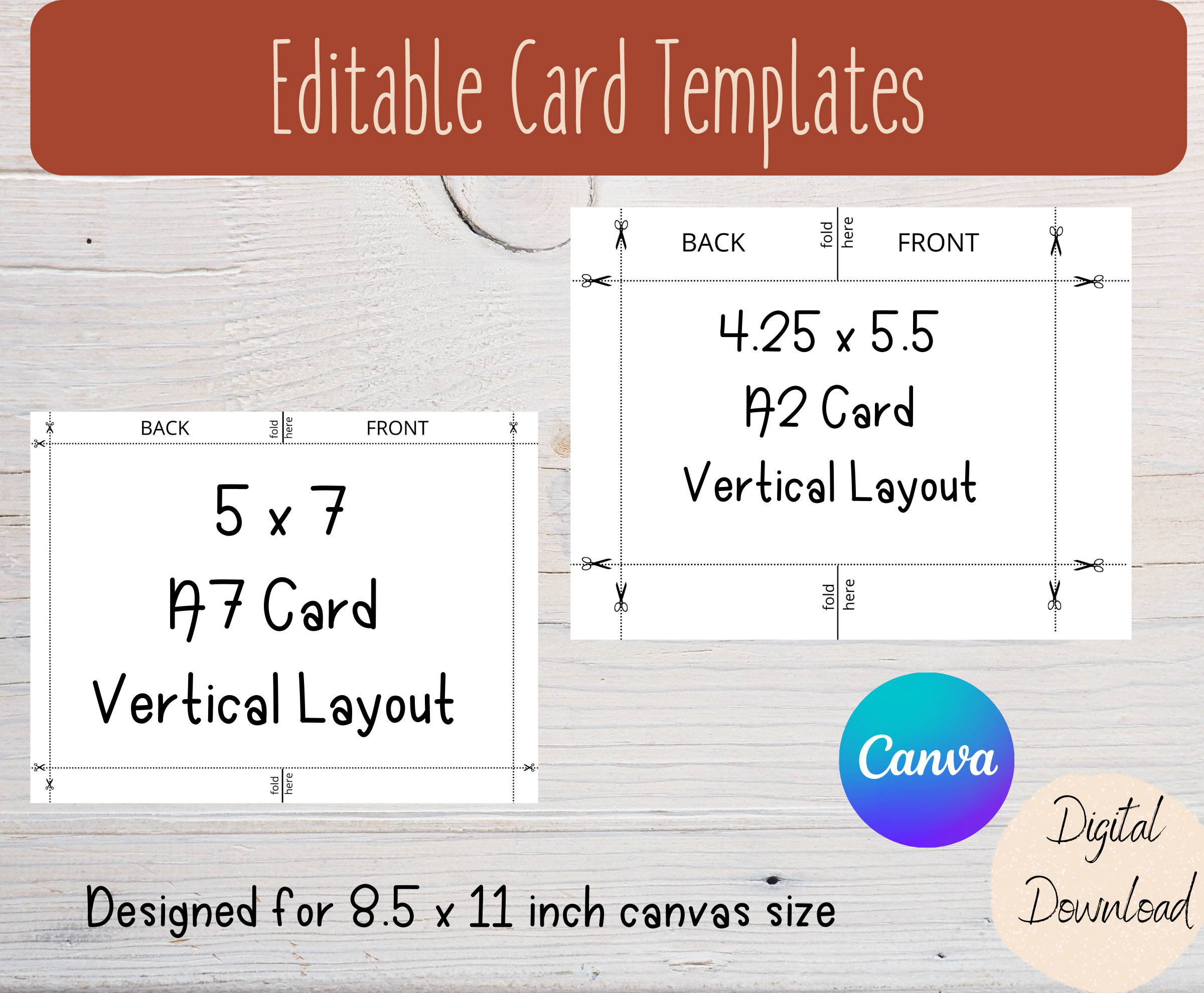 Editable Card Canva Template | Greeting Card Template | Customizable ...